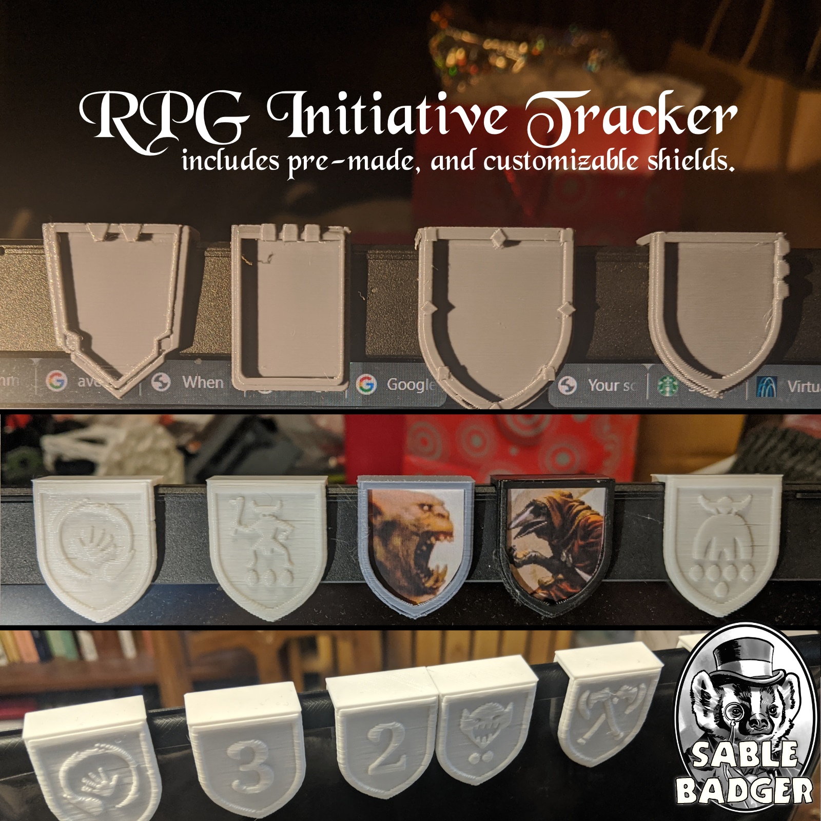 Customizable Initiative Tracker - Sablebadger 3D Gallery